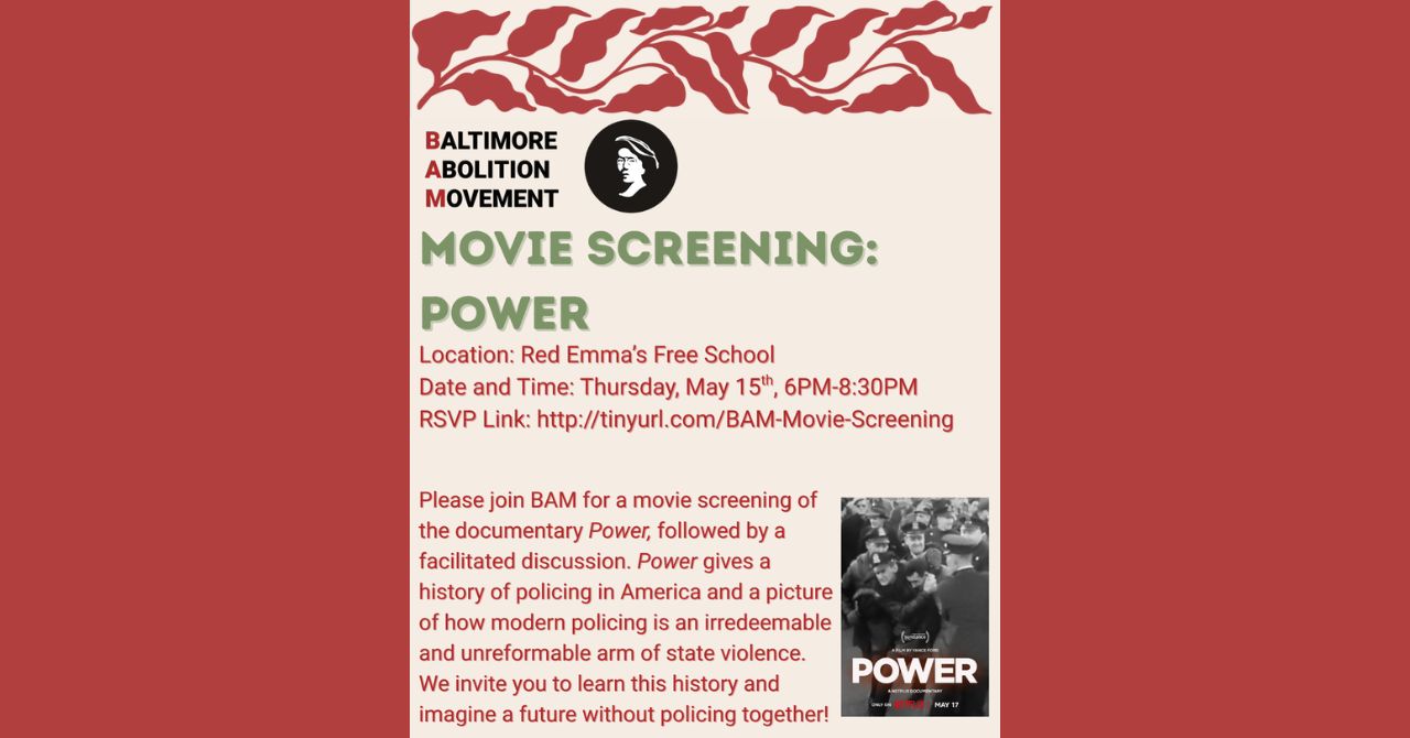 Screening: "Power" with Baltimore Abolition Movement